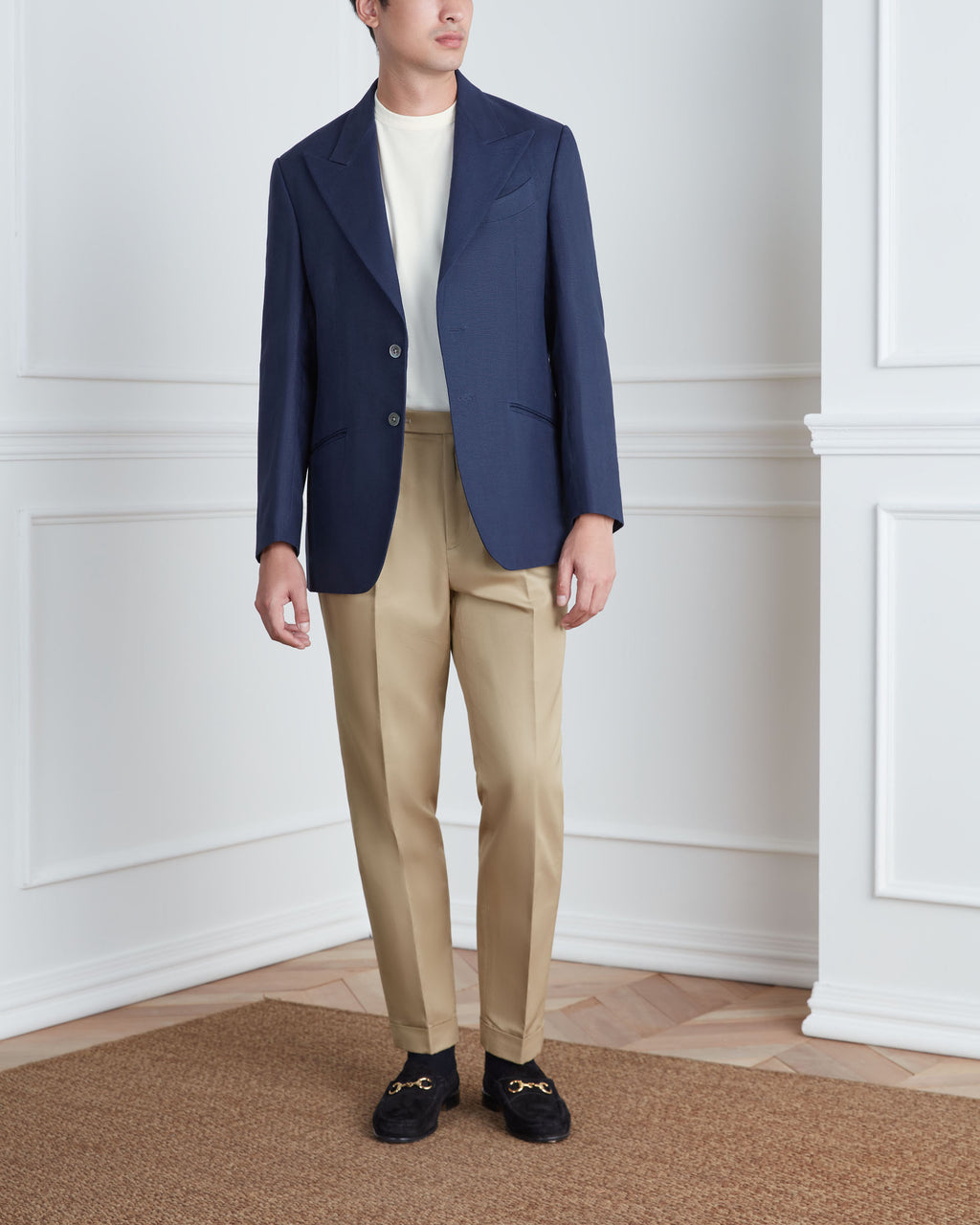 เบลเซอร์ The Roman Linen Blazer in French Navy – Wardrobe Ministry