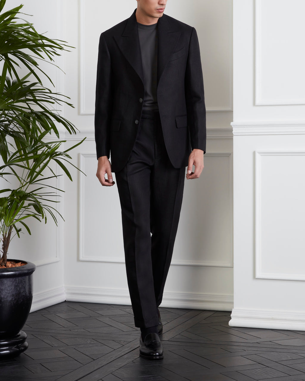 เบลเซอร์ The Roman Linen Blazer in Onyx – Wardrobe Ministry